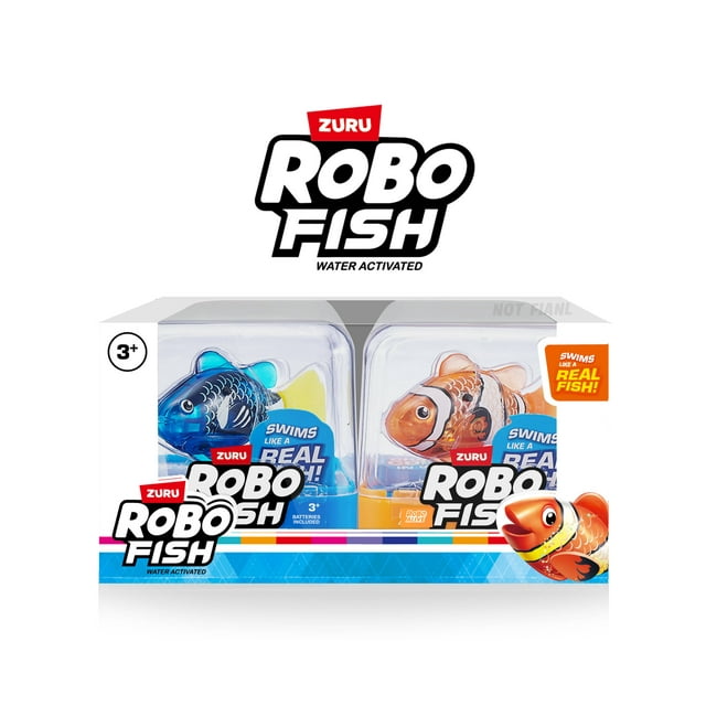 Robo Alive Robo Fish Robotic Swimming Turtle (Orange + Blue) by ZURU ...