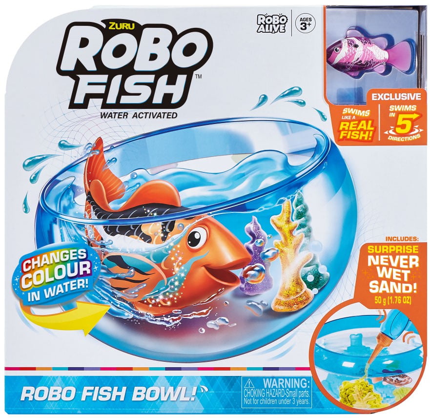 Robo Alive Robo Fish Swim'n Fish Bowl Playset (Purple) - Walmart.com