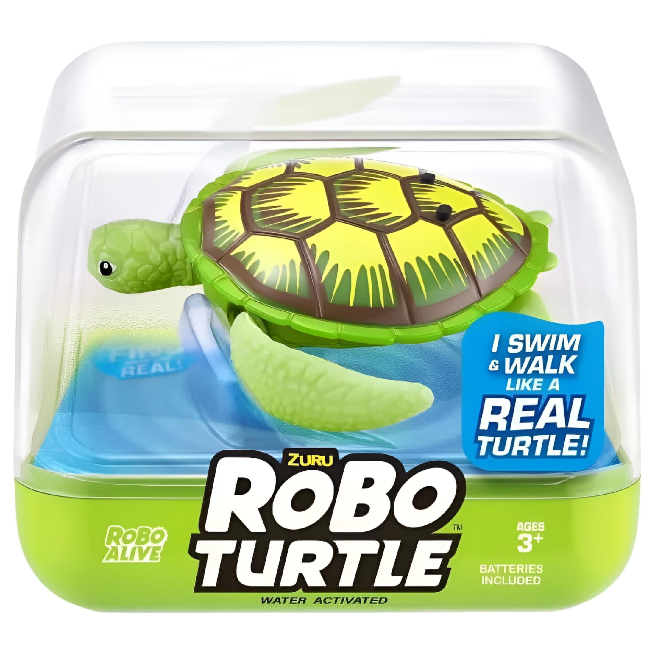 ZURU Robo Alive Green Robotic Turtle, Interactive Swimming Electronic ...