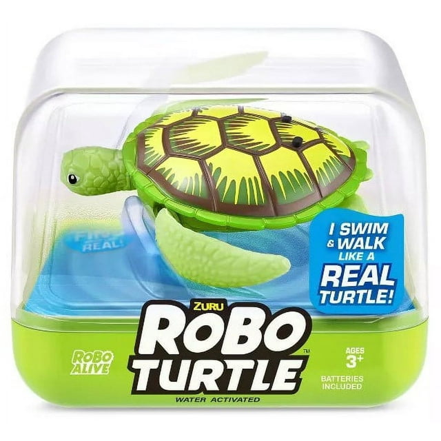 Robo Alive Robo Turtle Green Robotic Turtle Figure Electronic Pet ...