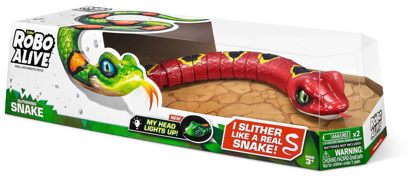 Robo Alive Slithering Snake Robotic Pet Figure (Red, 2022) - Walmart.com