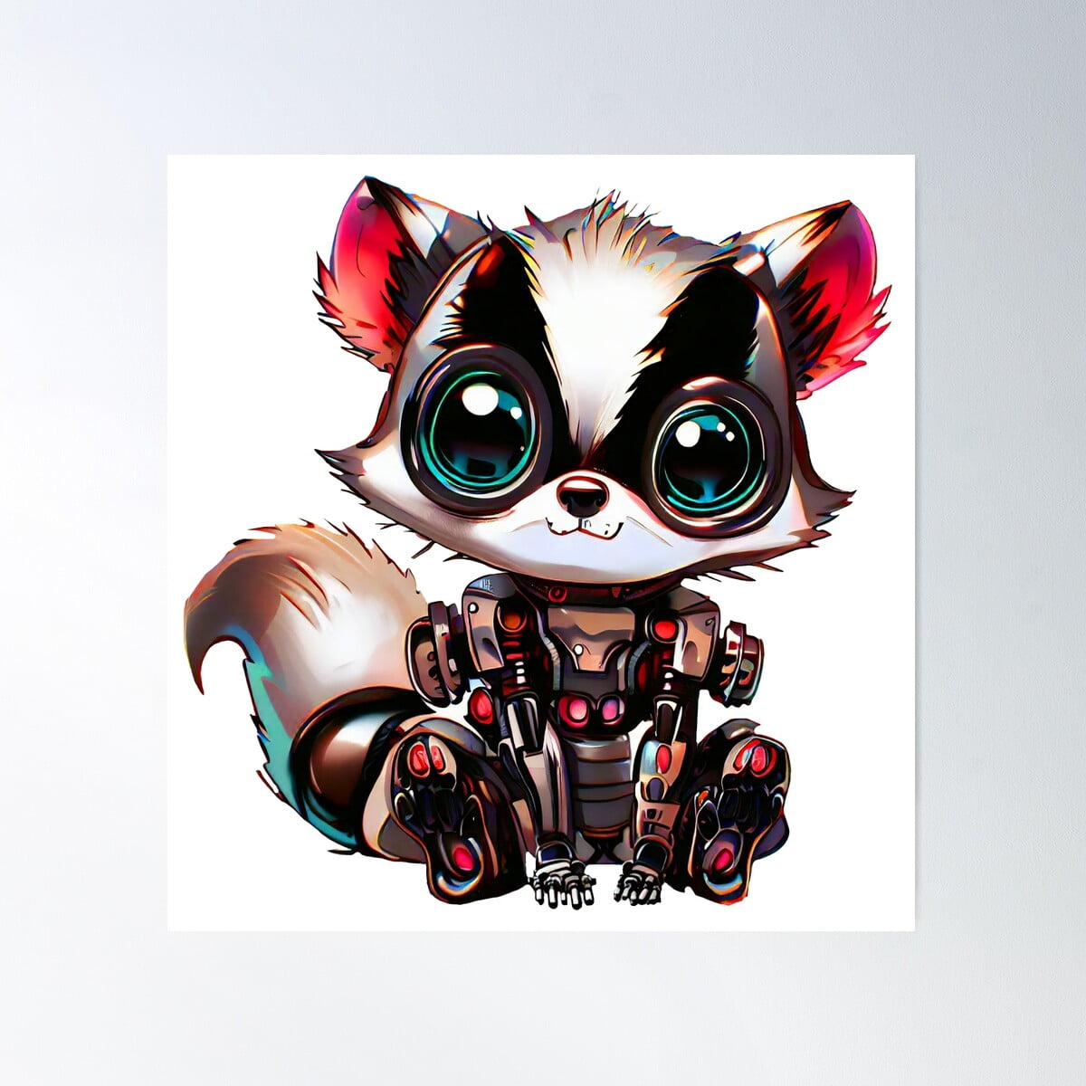 Robo-Skunk! Poster Wall Art, Modern Wall Decor For Living Room Bedroom ...