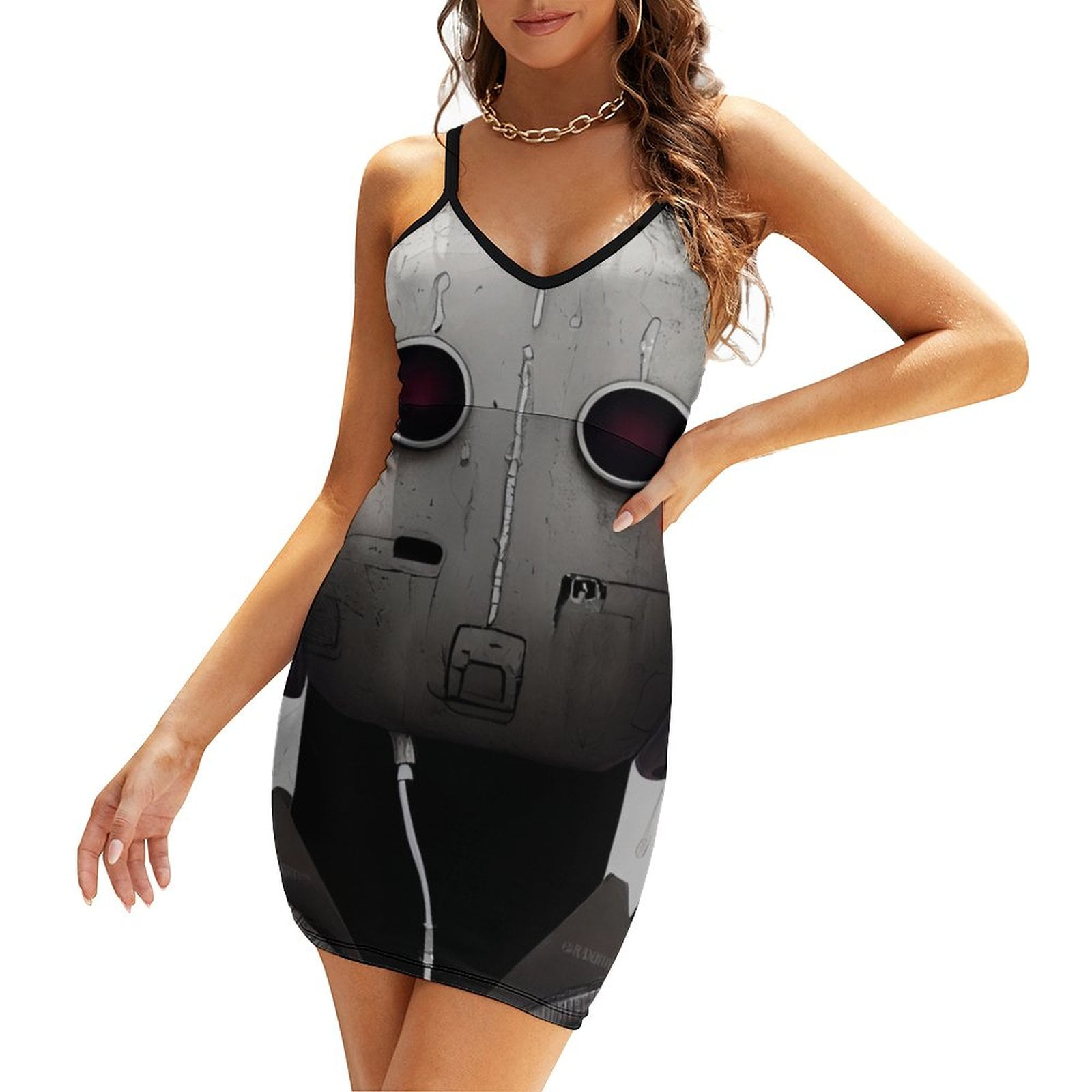 Robobeat 2 Flare Dress Square Neck Dress Elegant Female Fashion Printed ...