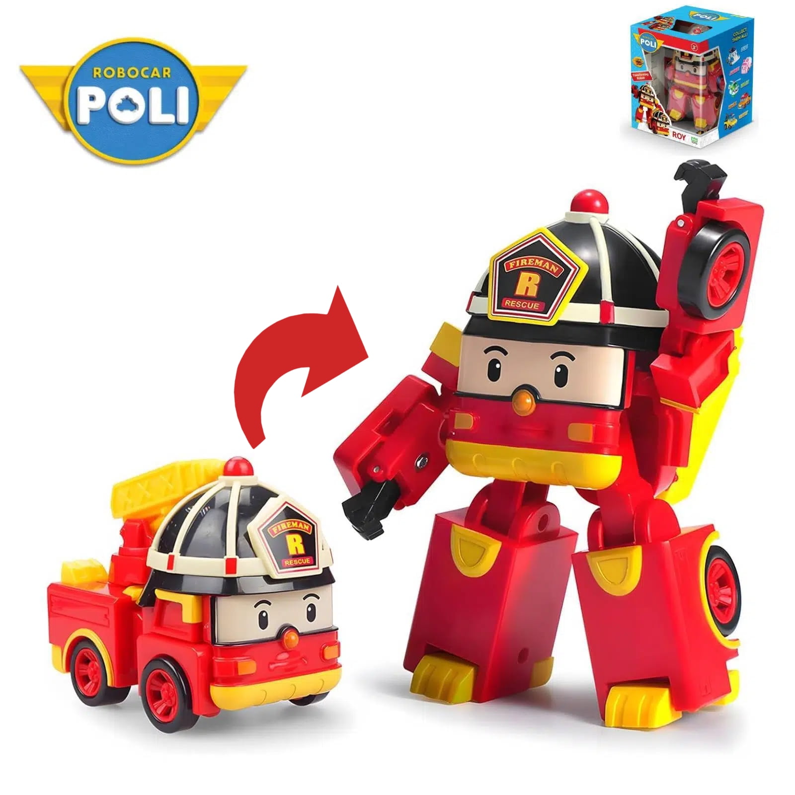 Robocar POLI Toys, ROY Transforming Robot Toys, 4" Action Figure ...