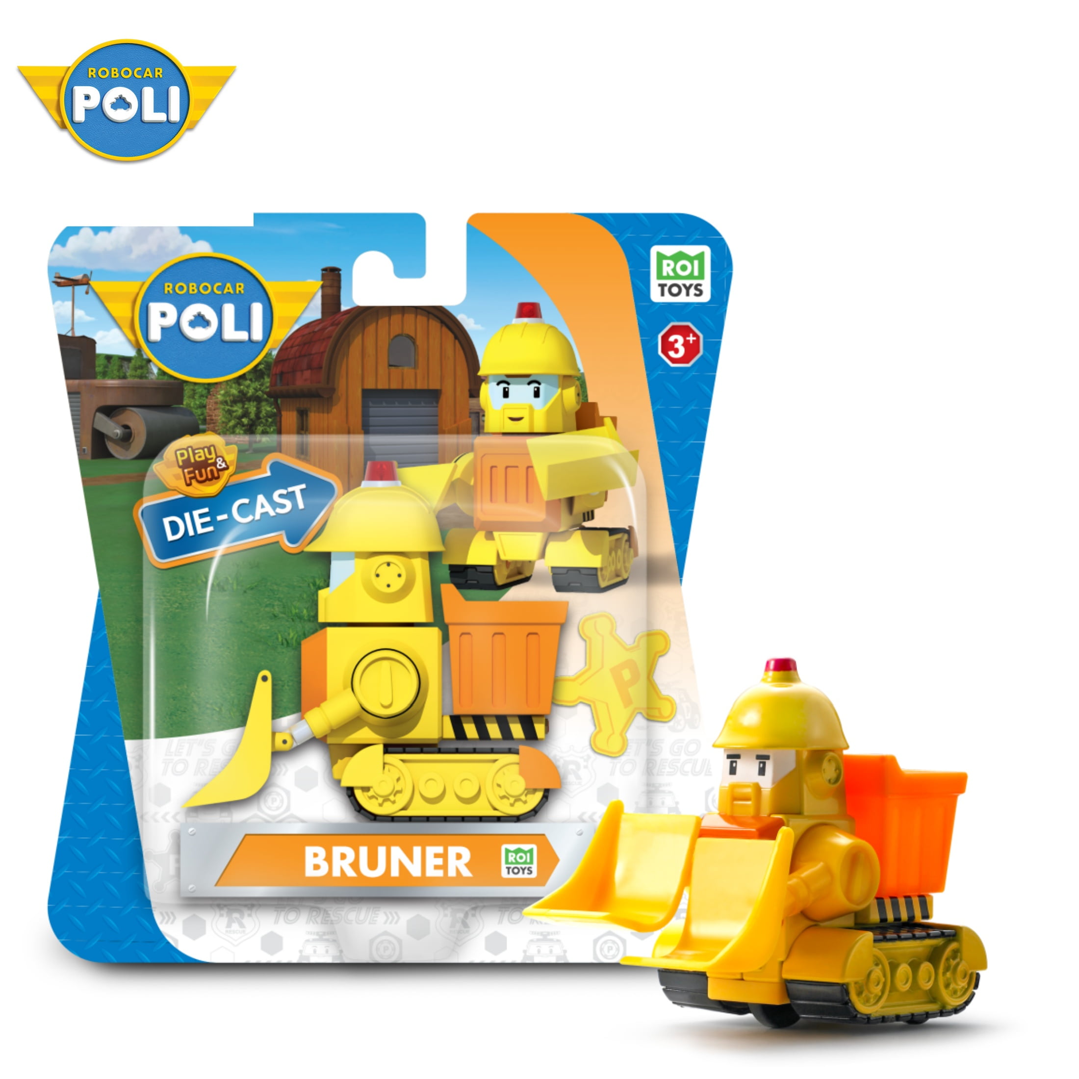 Robocar Poli, Bruner DIE-CAST Metal Toy Cars, Bulldozer Construction ...
