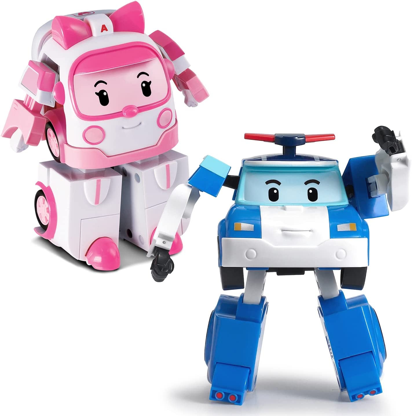 Robocar POLI Toys, [2 PACK] POLI & AMBER Transforming Robot Toys, 4 ...