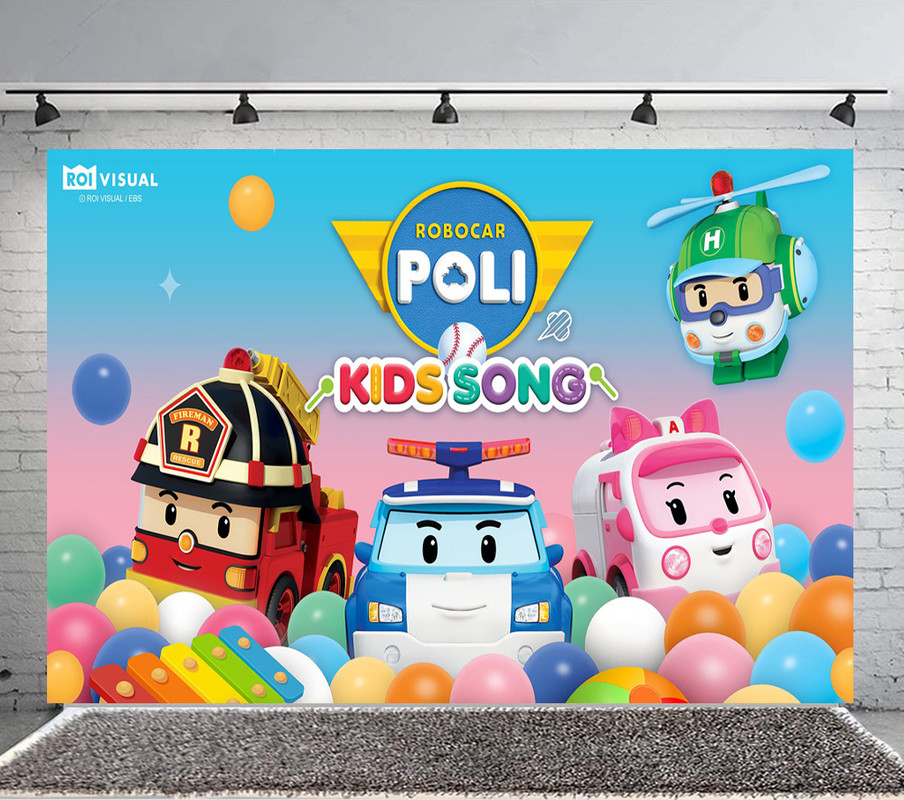Robocar of Poli Backdrop Banner Party Supplies Poster Movie Theme ...