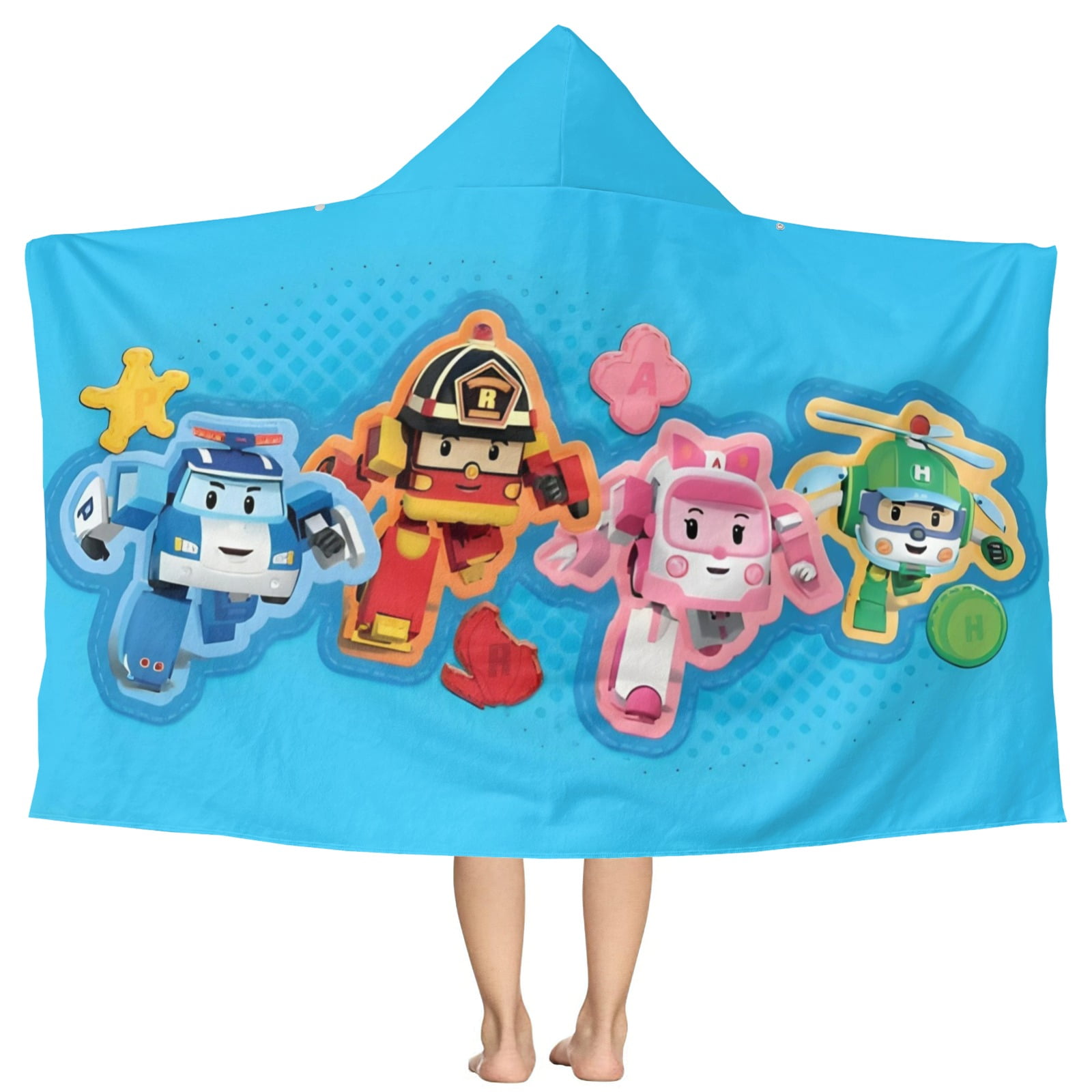 Robocar of Poli Pattern Beach Poncho - Microfiber - Towel - Kids ...