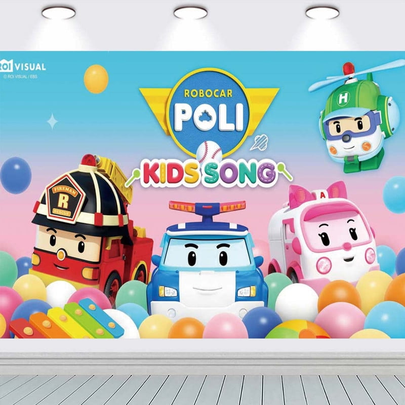 Robocar of Poli Taspestry Poster Banner Backdrop Background Wall Decor ...