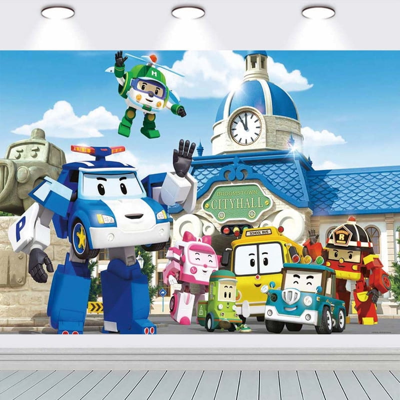 Robocar of Poli Taspestry Wall Decor Backdrop Banner Party Supplies ...