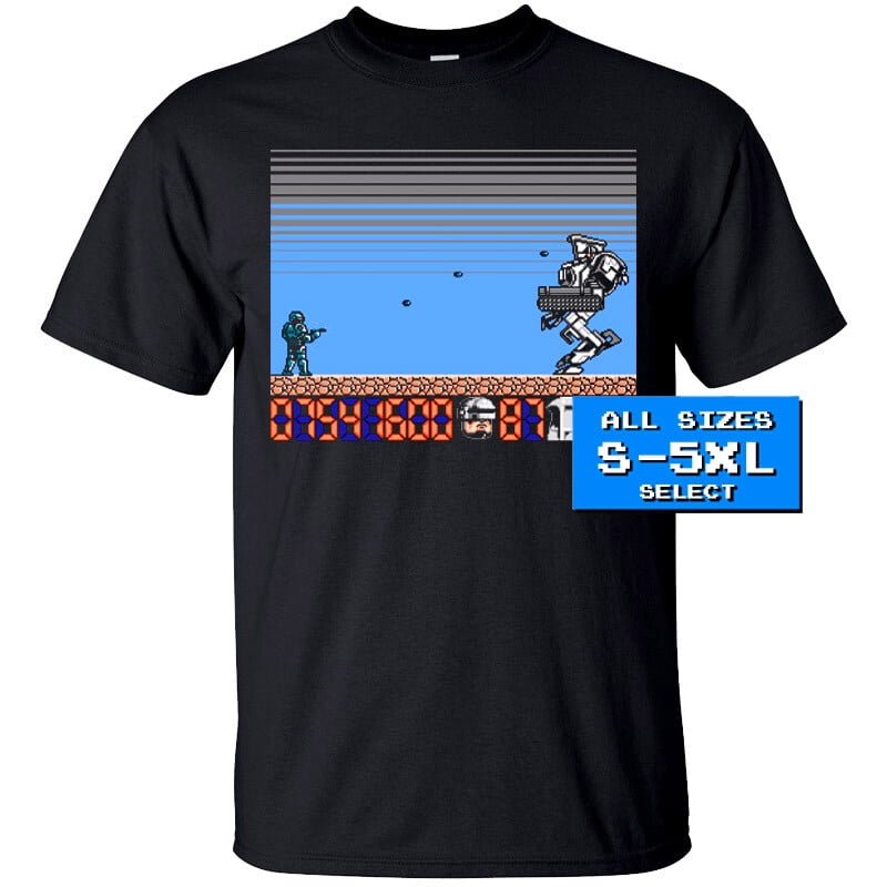 Robocop 2 NES final boss screen T Shirt BLACK all sizes S-5XL 100% ...