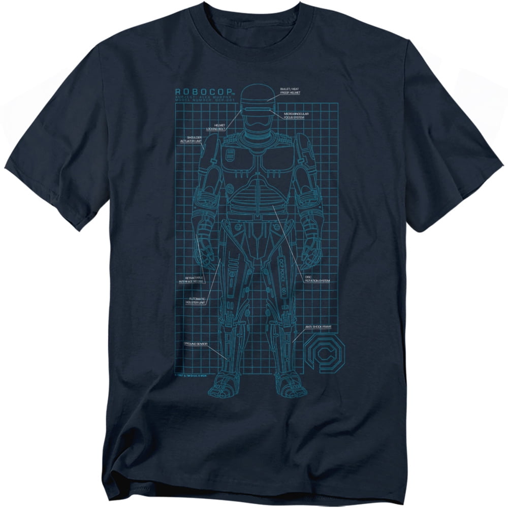 Robocop T-Shirt Schematic Unisex Graphic Tee For Men & Women - Walmart.com