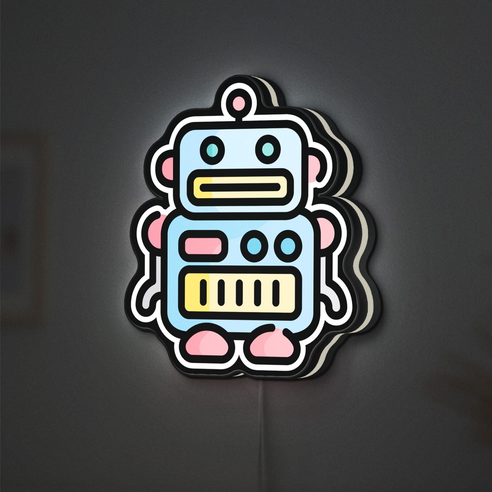 Robot 3D Novelty Light Box for STEM Rooms, Tech Decor, Ideal for ...