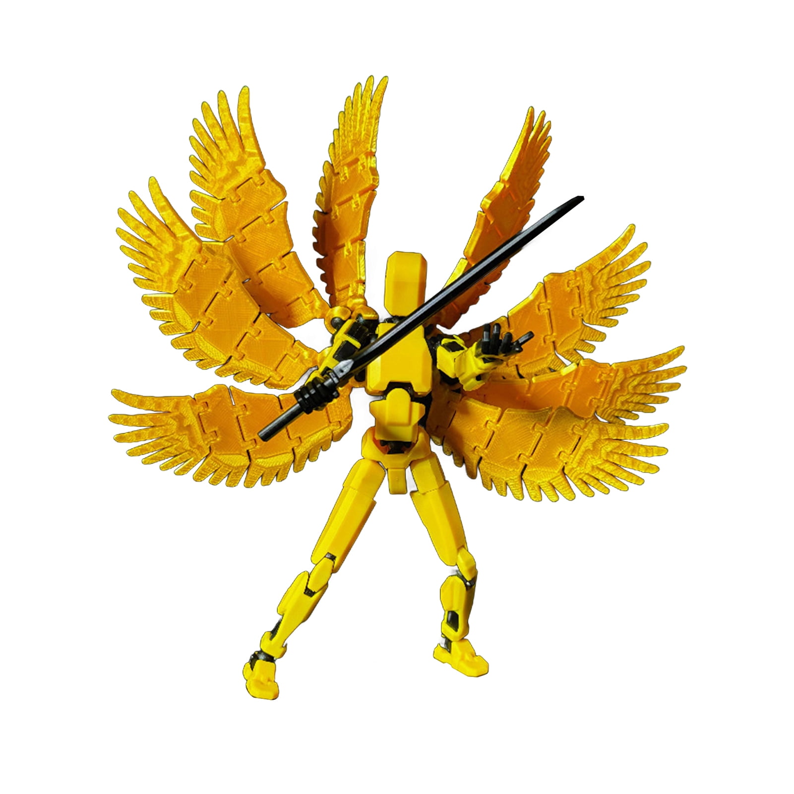 Robot Action Figure with Angle Wing Accessories Movable Joints 3D ...