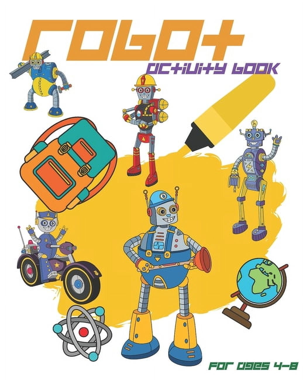 Robot Activity Book For Ages 4-8: Robot Activity Book With Coloring ...