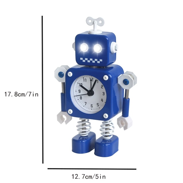 Funny Robot Alarm Clock with Non-Ticking Wake-Up Function Flashing Eye ...