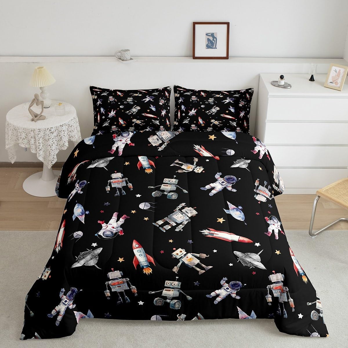 Robot Astronaut Comforter Set Underwater World Bedding Set Pcs for Kids ...