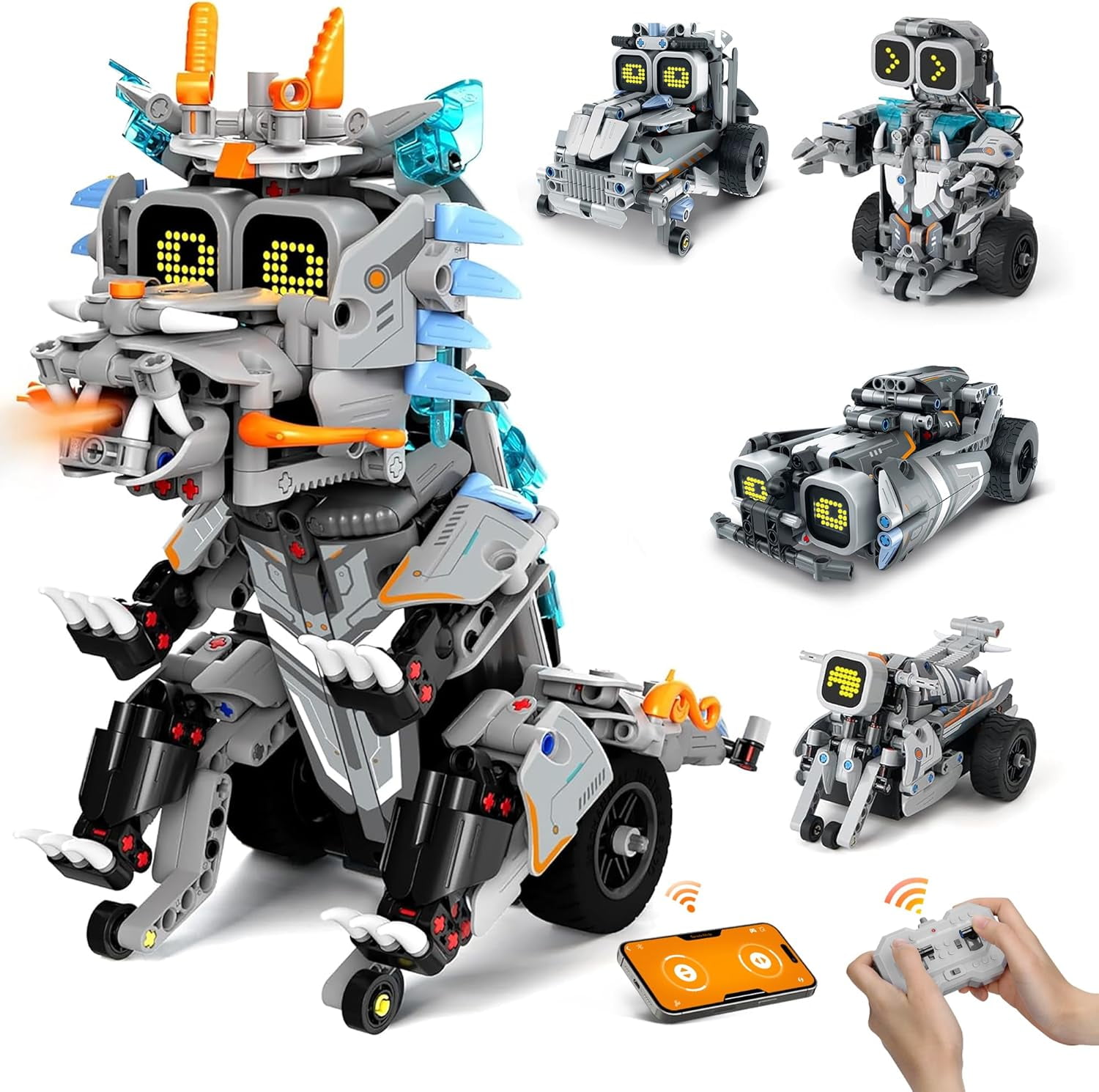 Robot Building Kit with Remote Control STEM Gifts for Kids Boys Age 8 ...