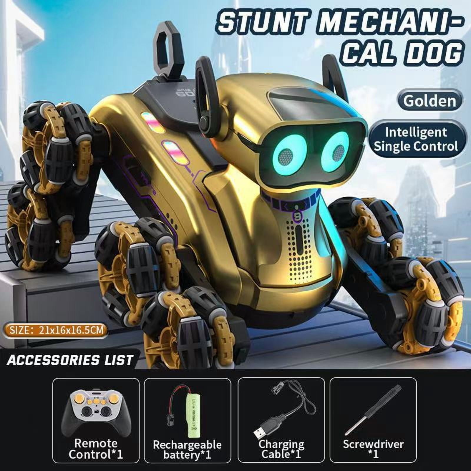 Robot Dog, 2.4Ghz Remote Control Dog Stunt RC Cars with Music & Light ...