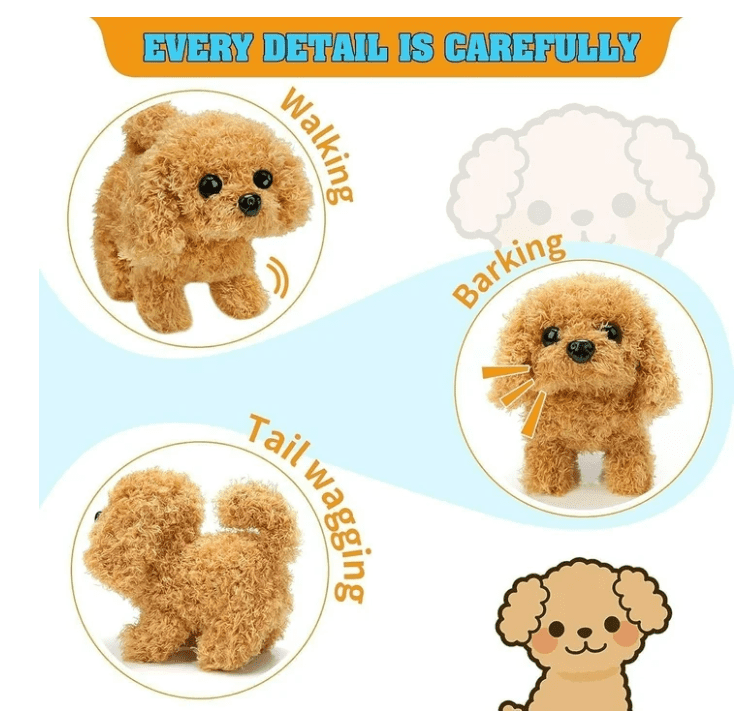 Robot Dog Plush Toy Puppy Electronic Interactive Dog - Walking, Barking ...