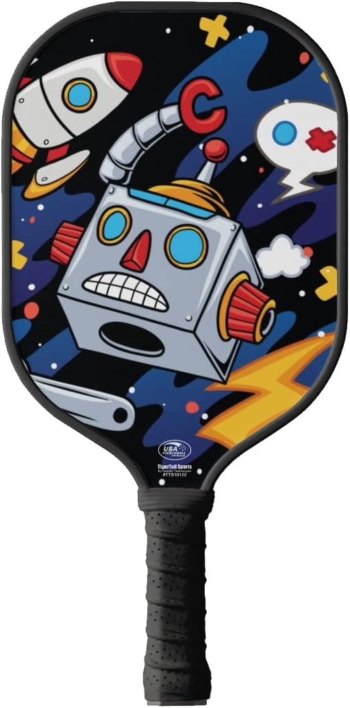 Robot Doodle Colorful Design Pickleball Paddle, USA Pickleball Approved ...