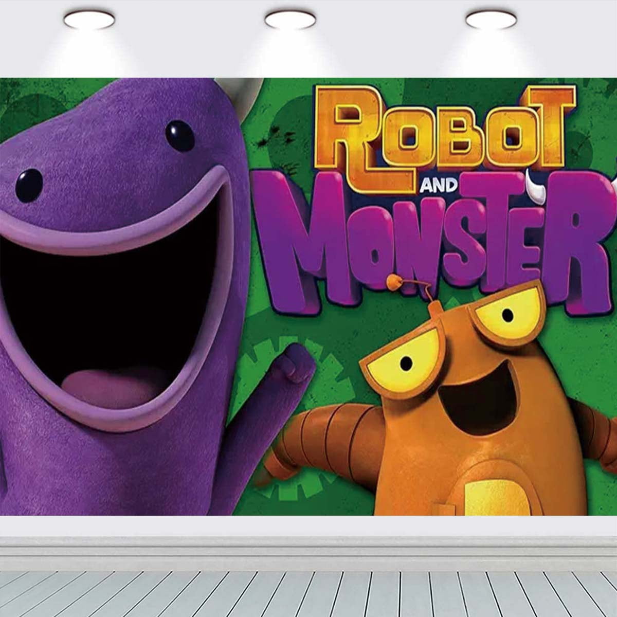 Robot Family school Poster Wall Decor Birthday Banner Backdrop ...