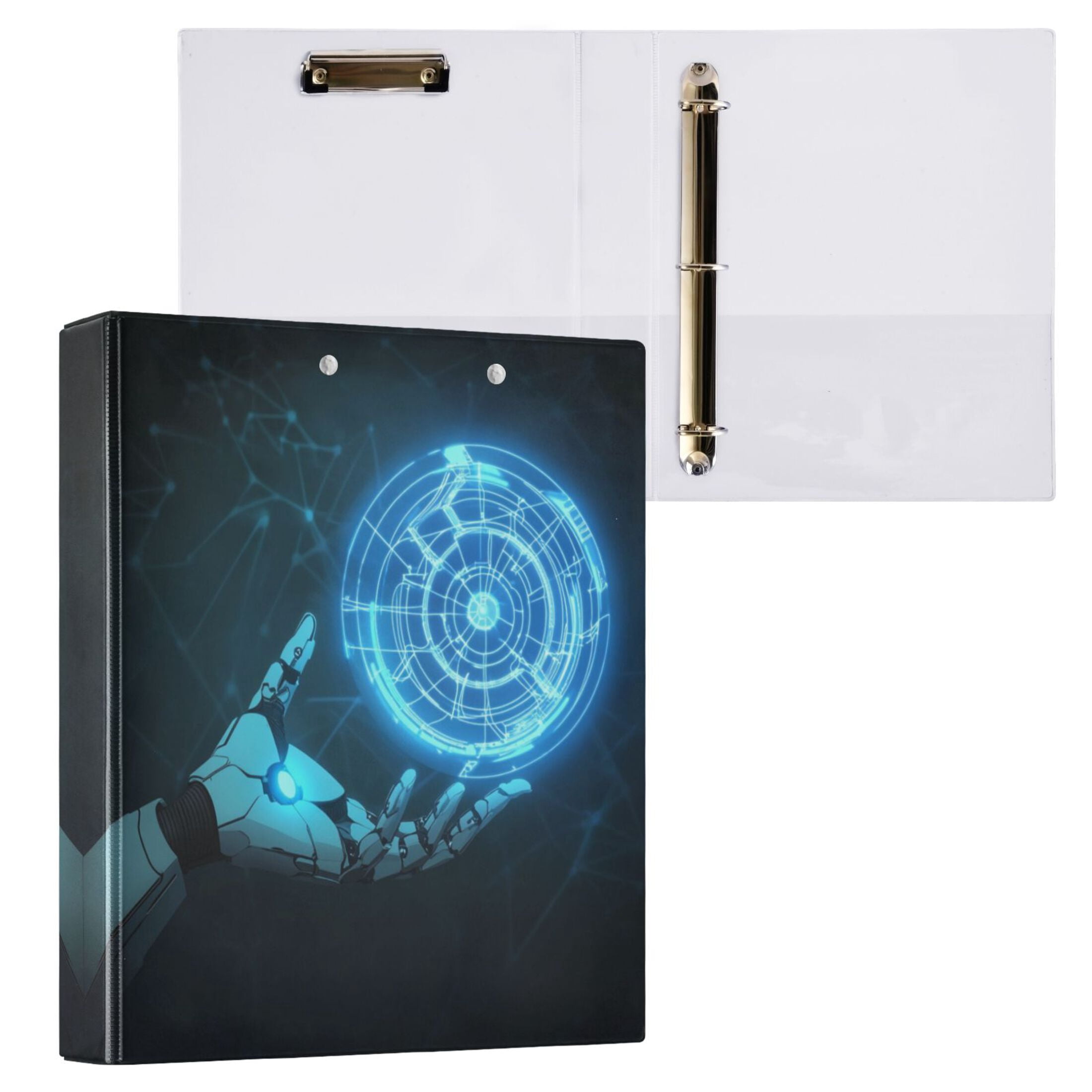 Robot Hand 3 Ring Hardcover Binders 1.5in Round Rings for Letter-Size ...