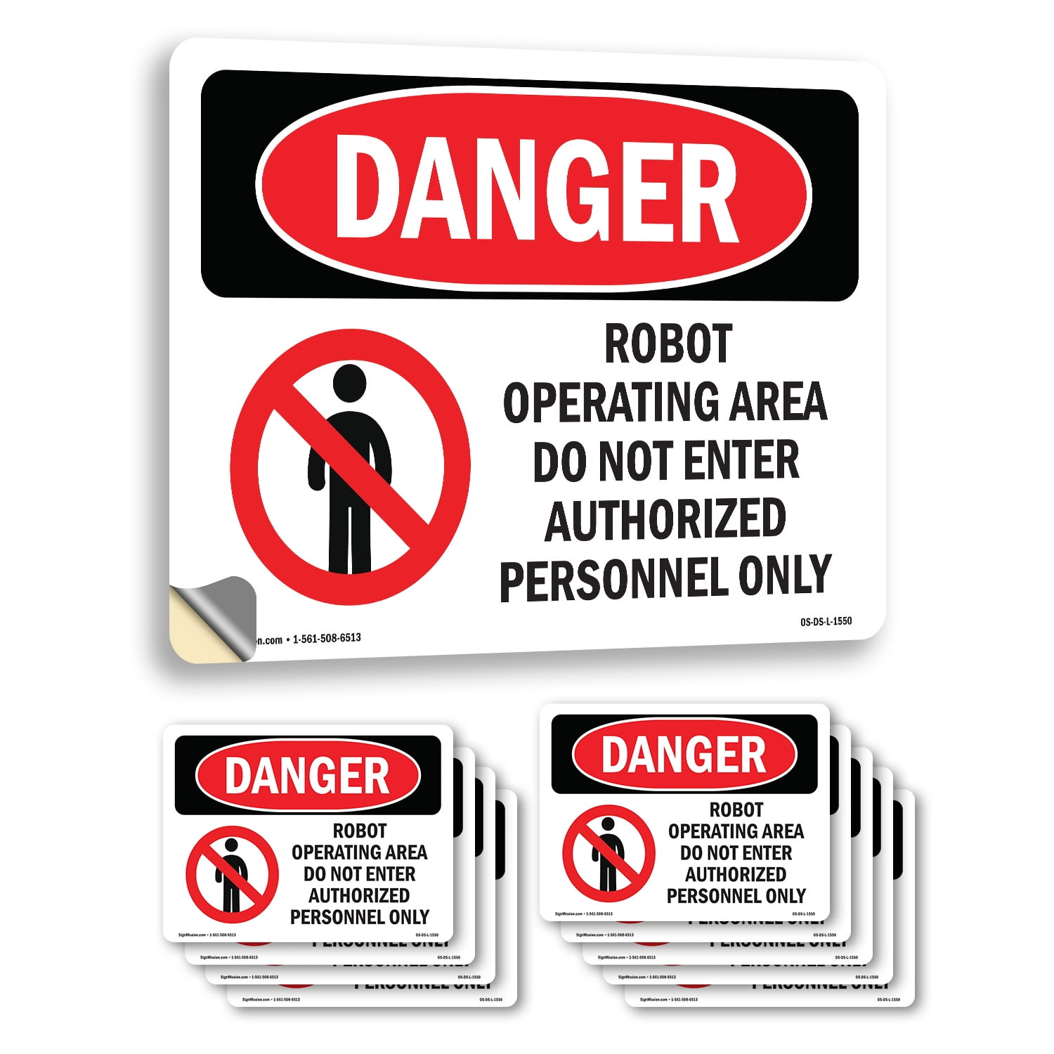Robot Operating Area Do Not Enter OSHA Danger Vinyl Decal Label 7 Inch ...