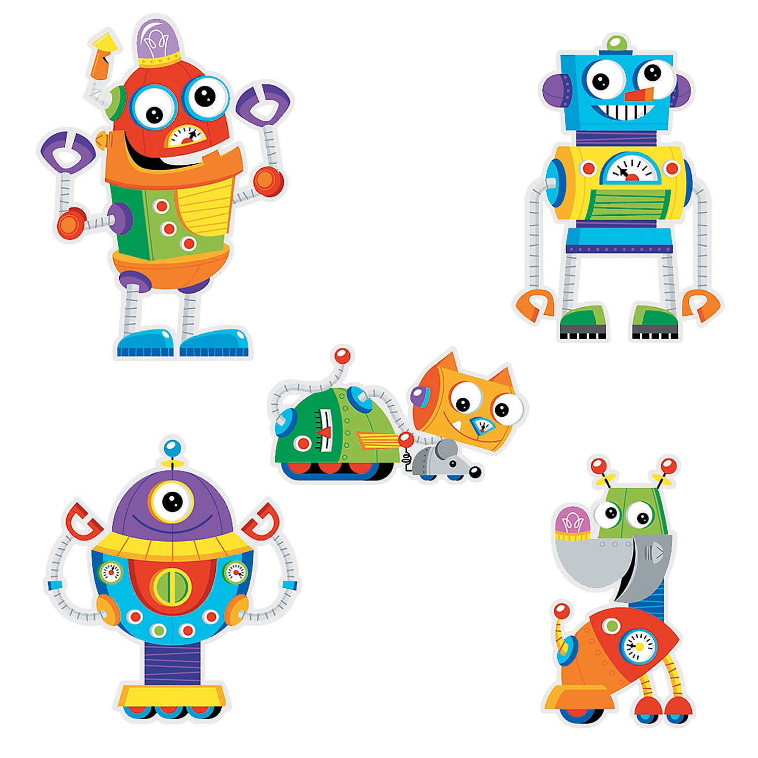 Robot Party Wall Cutouts, Party Decor, Birthday, 6 Pieces - Walmart.com
