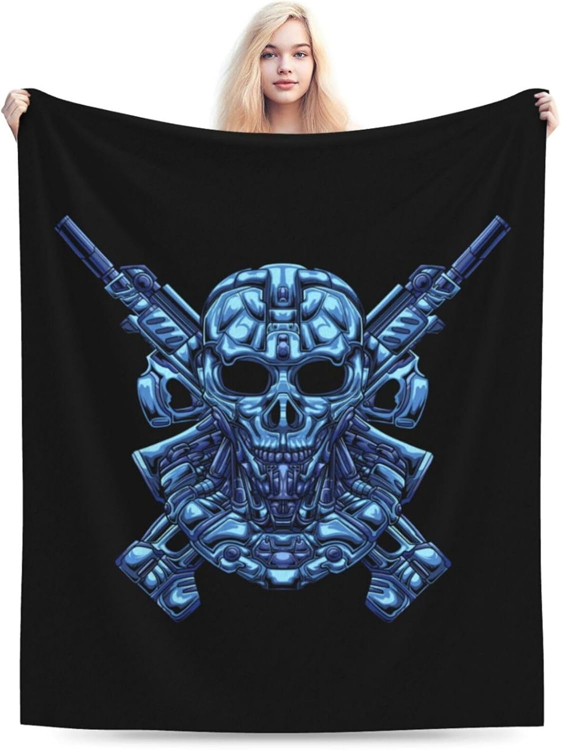 Robot Skeleton Throw Blanket for Couch 40"x30" Cozy Soft Sofa Chair Bed ...