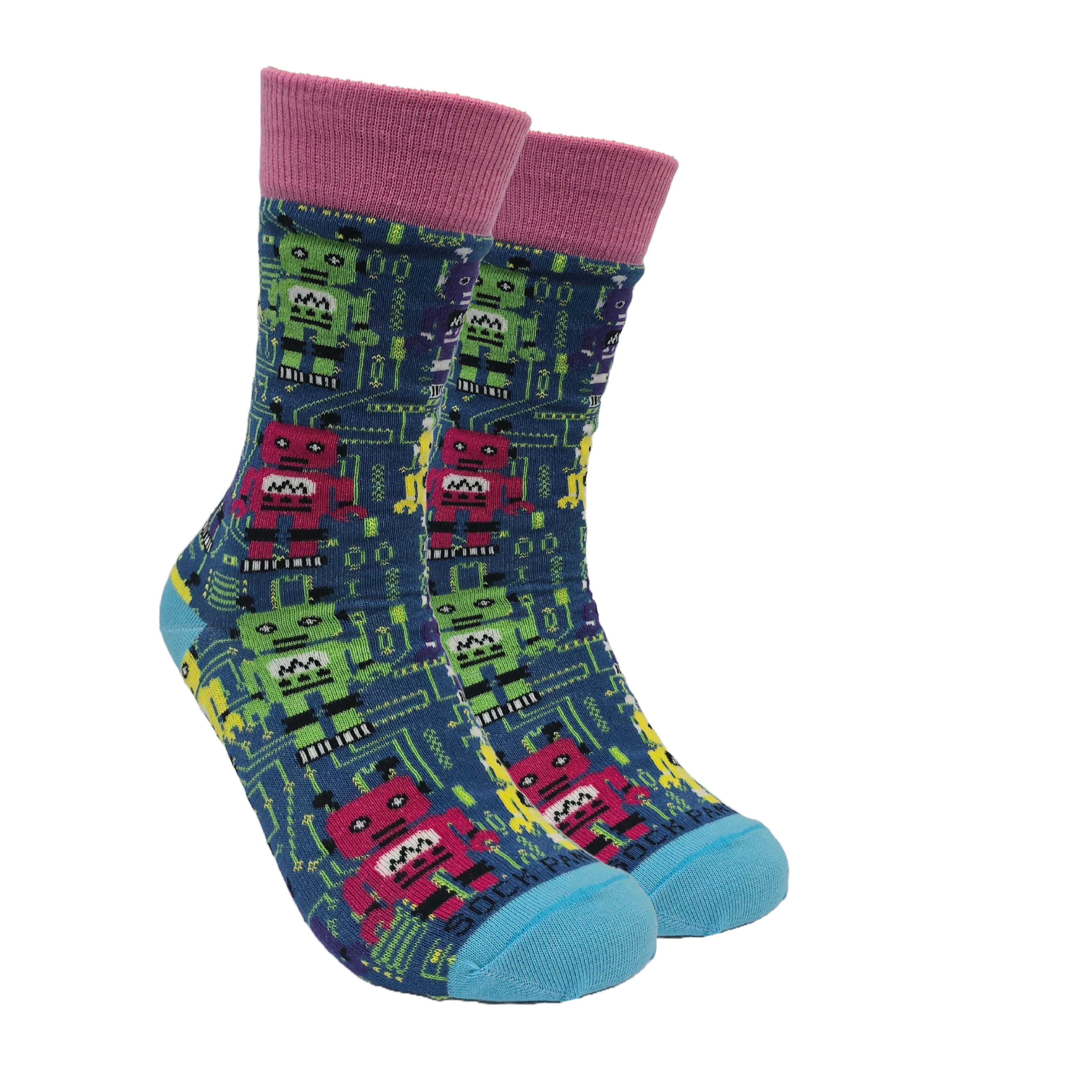 Robot Socks from the Sock Panda (Adult Small - Shoe Sizes 2-5 ...