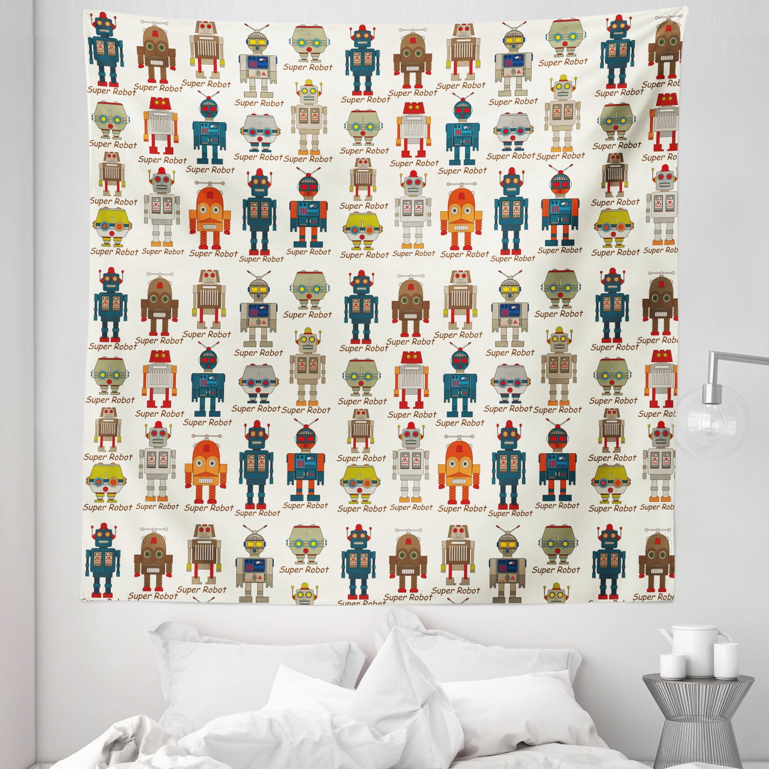 Robot Tapestry, Various Different Super Robot Set in Cartoon Style ...