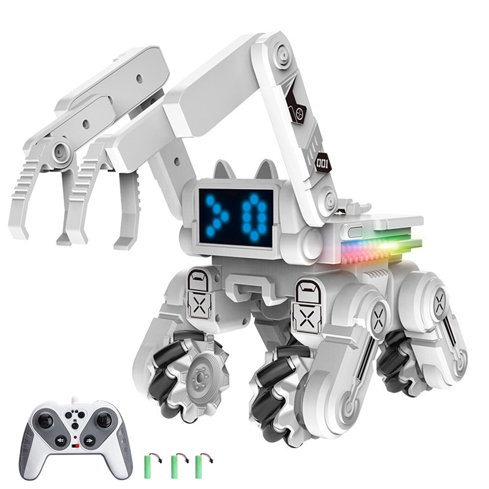 Robot Toy for Kids, 2.4G Remote Control Car Toys with LED Light LCD ...