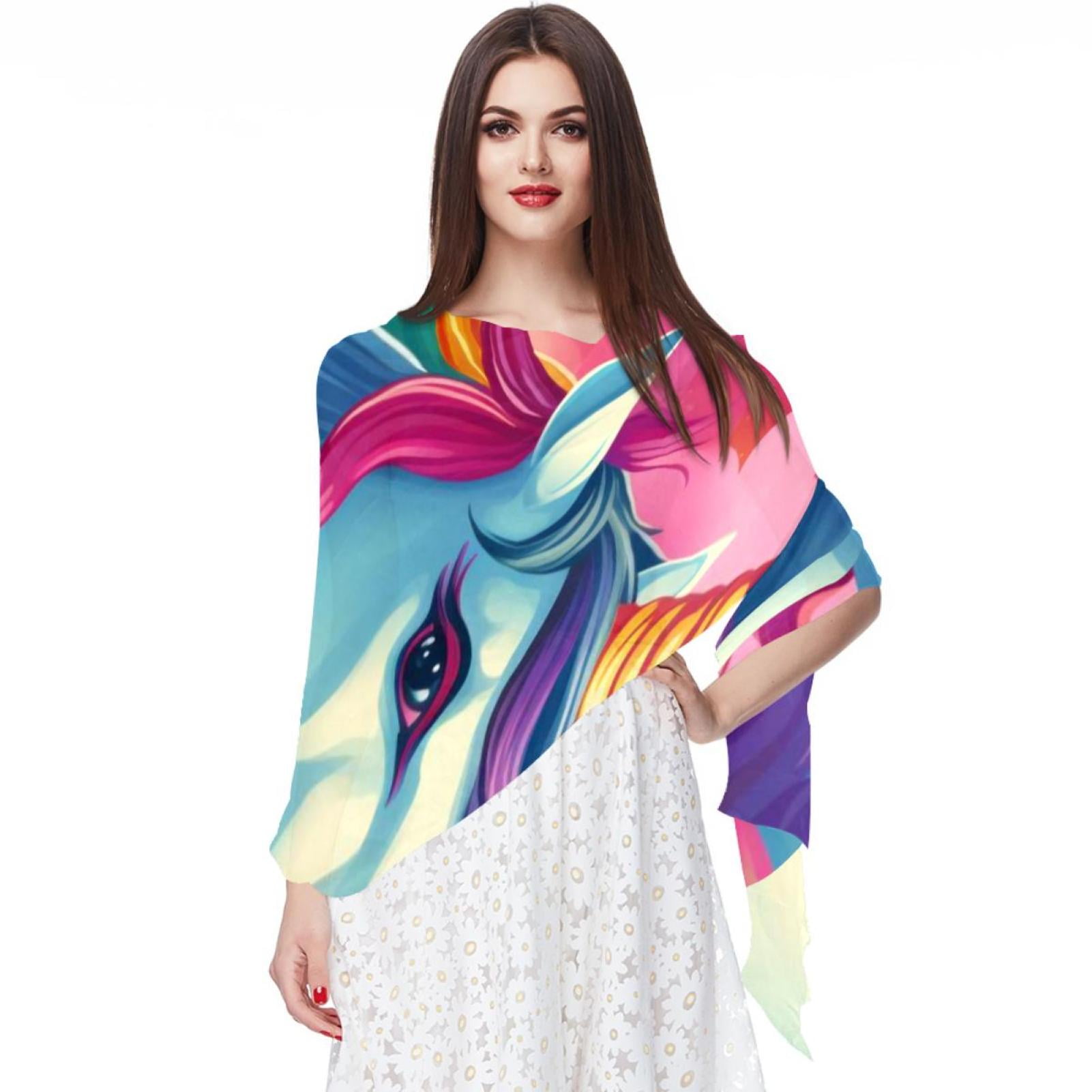 Robot Unicorn Attack Breathable Chiffon Yarn Silk Head Scarf 180*73 ...