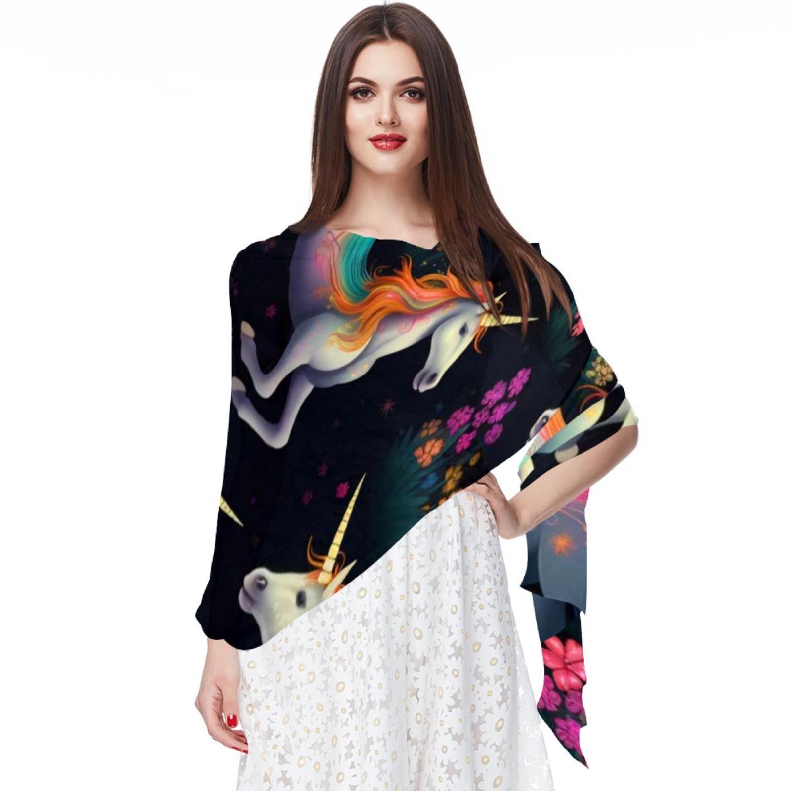 Robot Unicorn Attack Breathable Chiffon Yarn Silk Head Scarf 180*73 ...