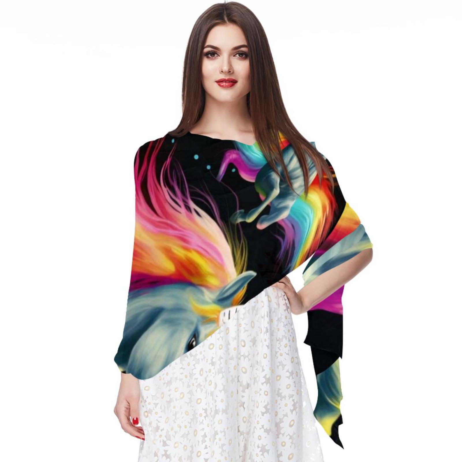 Robot Unicorn Attack Elegant Chiffon Yarn Silk Scarf for Women ...