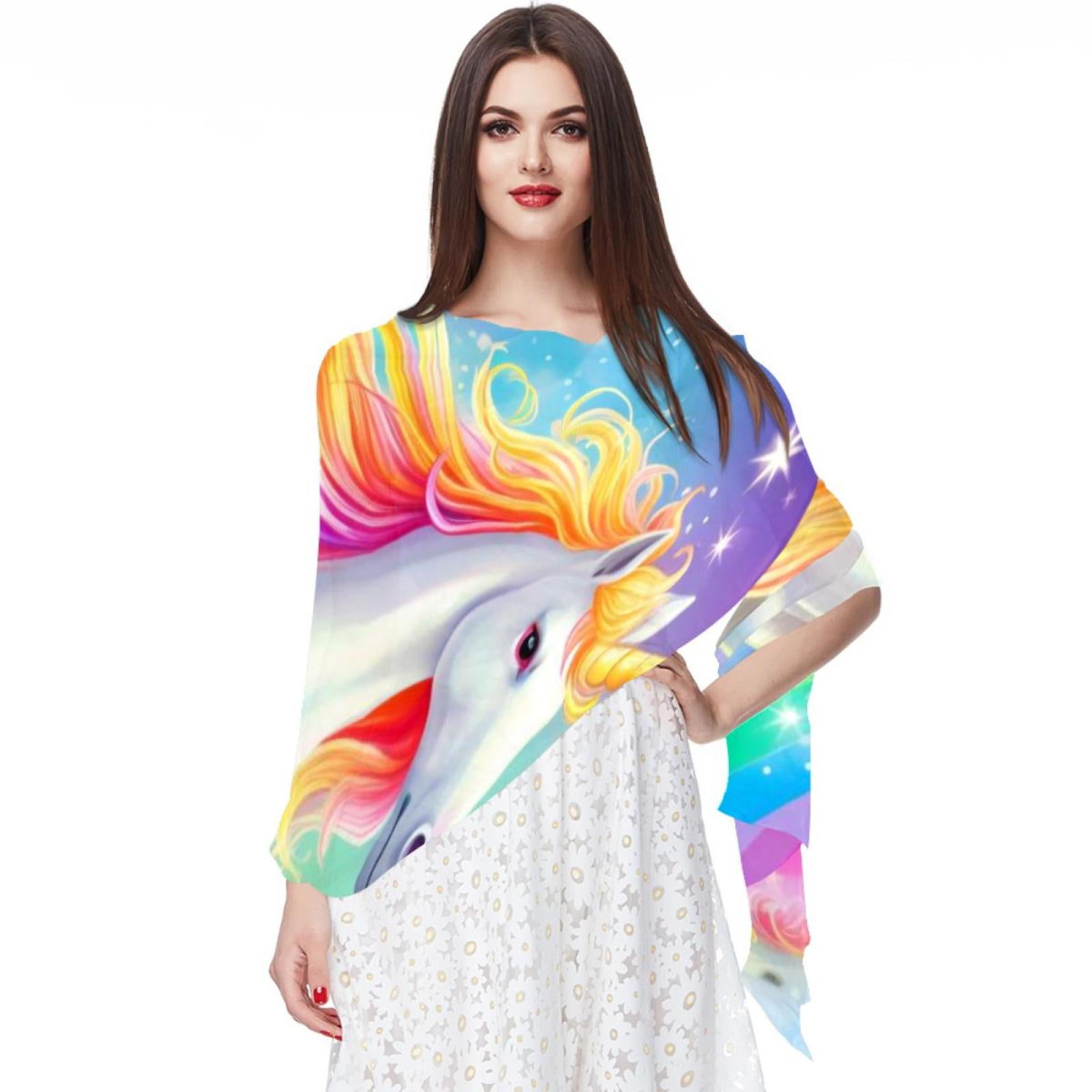 Robot Unicorn Attack Elegant Chiffon Yarn Translucent Silk Scarf 180x73 ...