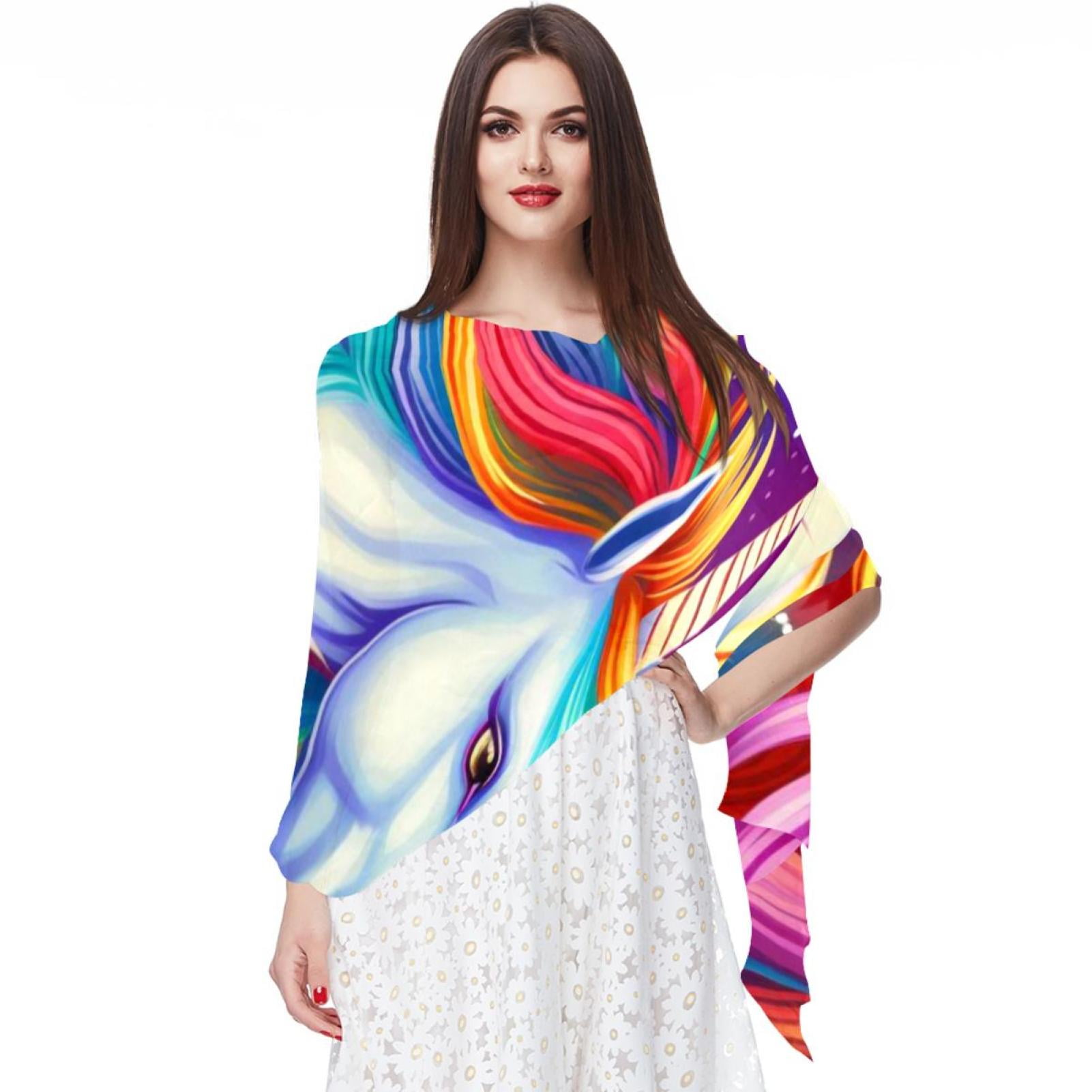 Robot Unicorn Attack Elegant Translucent Chiffon Silk Scarf 180*73 ...