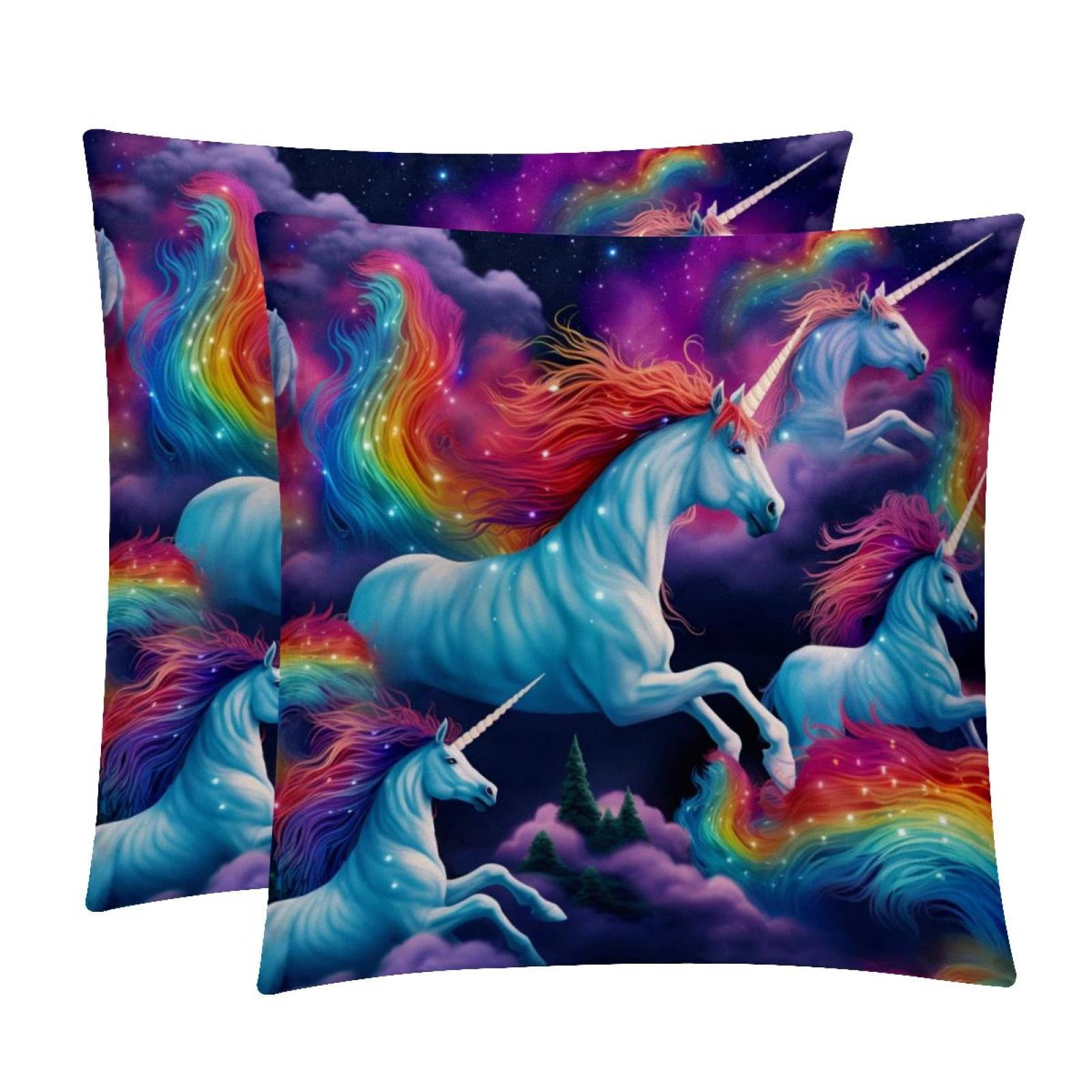 Robot Unicorn Attack Elegant Velvet Throw Pillow Covers Set with Unique ...