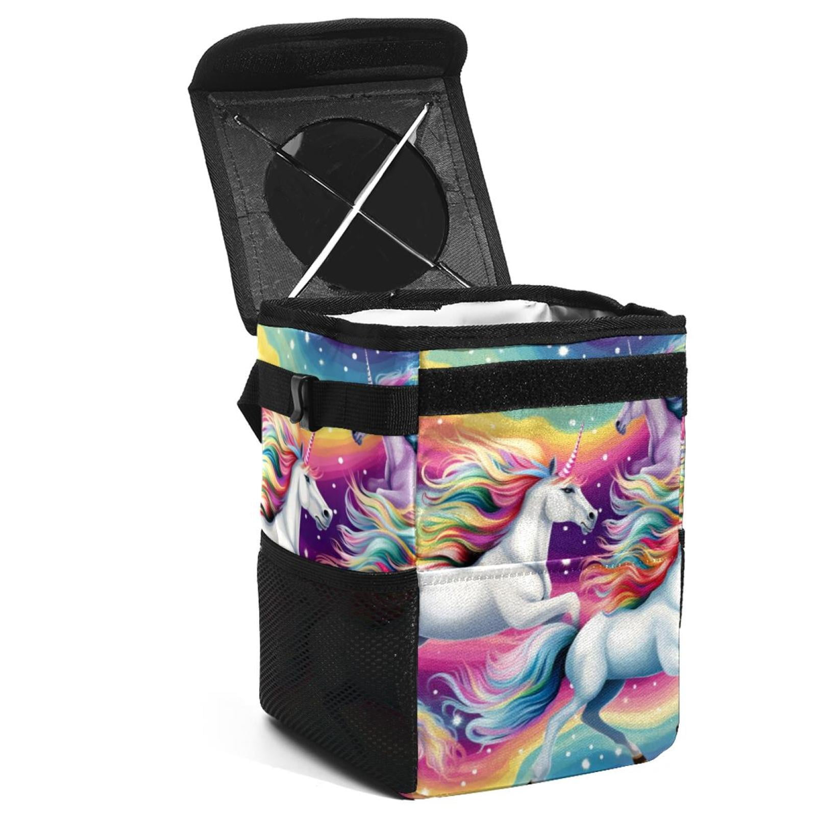 Robot Unicorn Attack Foldable Car Trash Can Mini Trash Can with Lid ...
