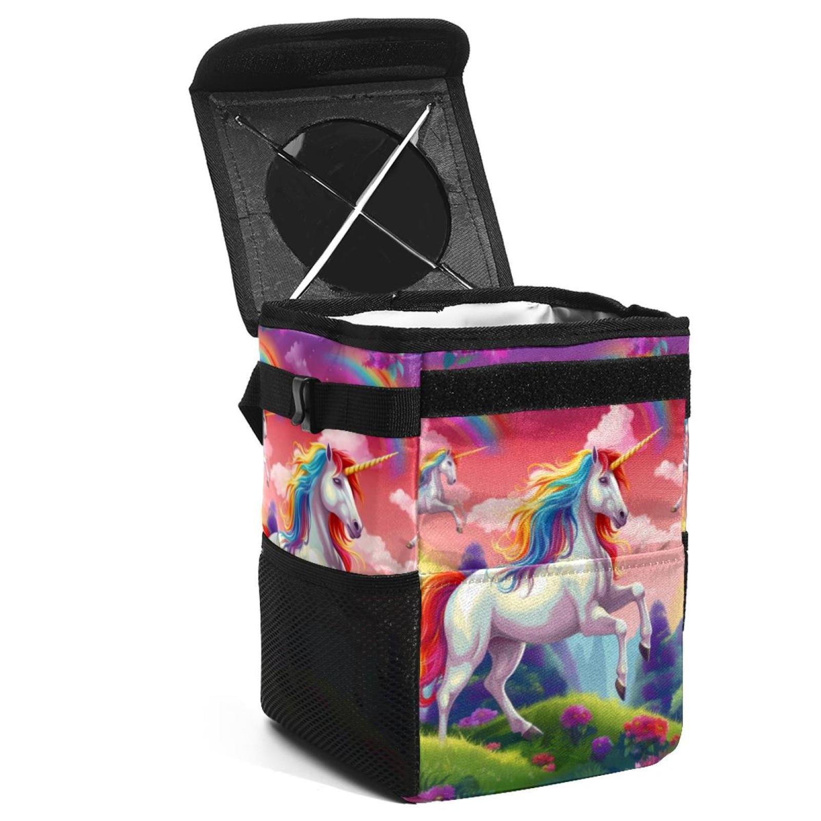 Robot Unicorn Attack Foldable Car Trash Can with Lid, Leak-Proof ...