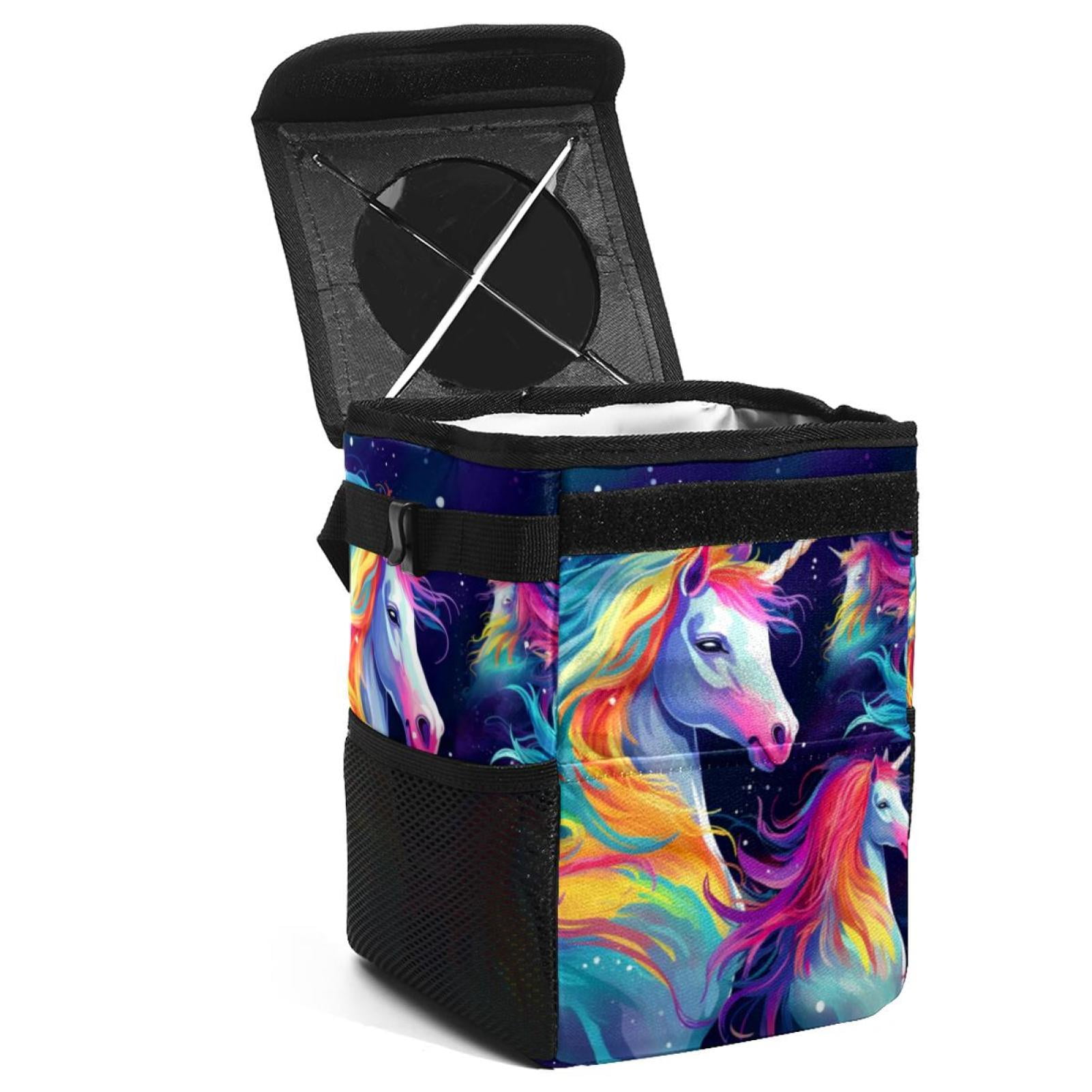 Robot Unicorn Attack Foldable Car Trash Can with Lid, Leak-Proof ...