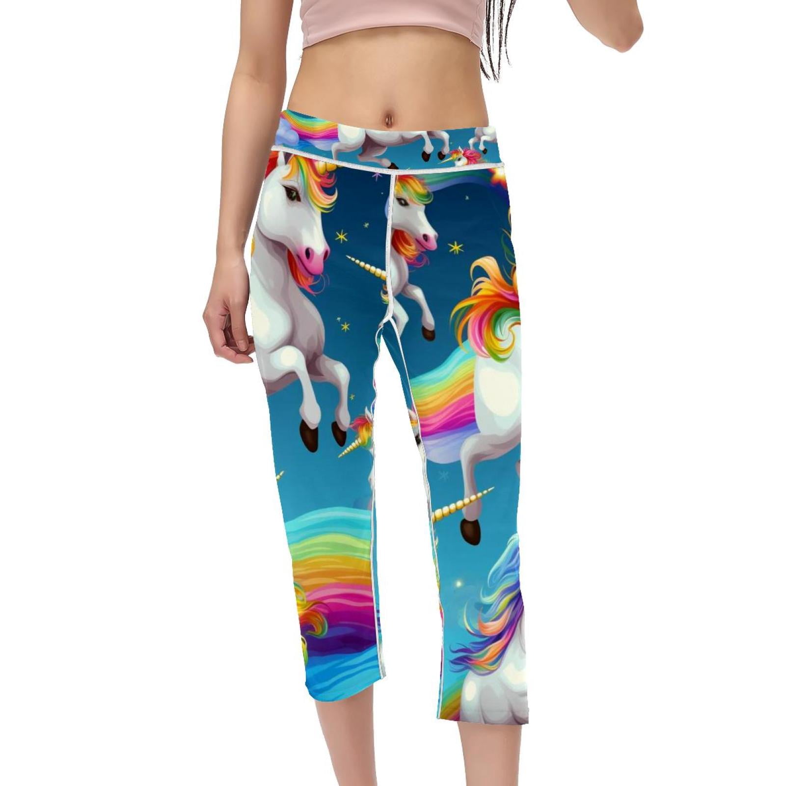 Robot Unicorn Attack High Waist Capris Gym Leggings Yoga Pants Women ...