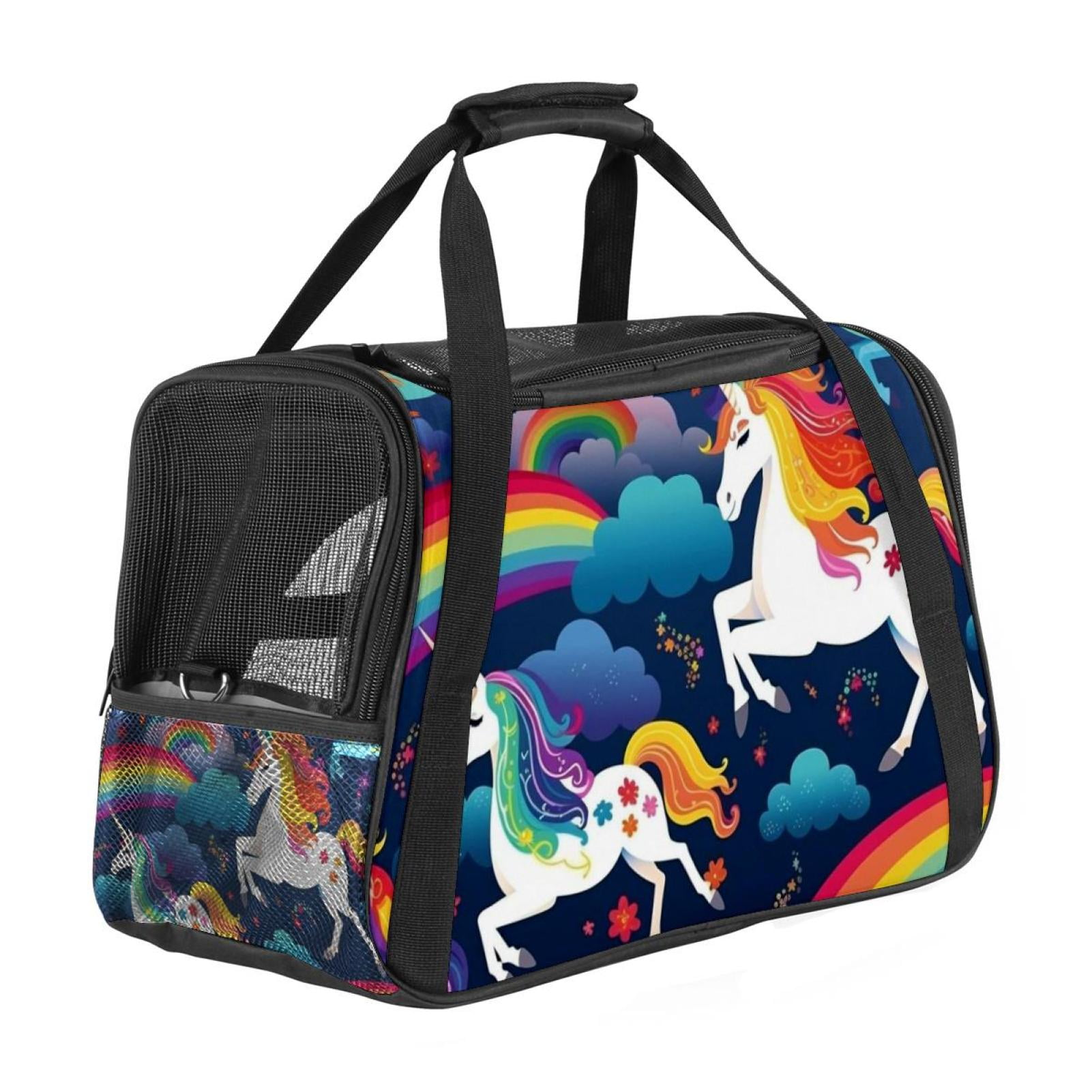 Robot Unicorn Attack Sherpa Fabric Pet Carrier Bag for Small Dogs and s ...