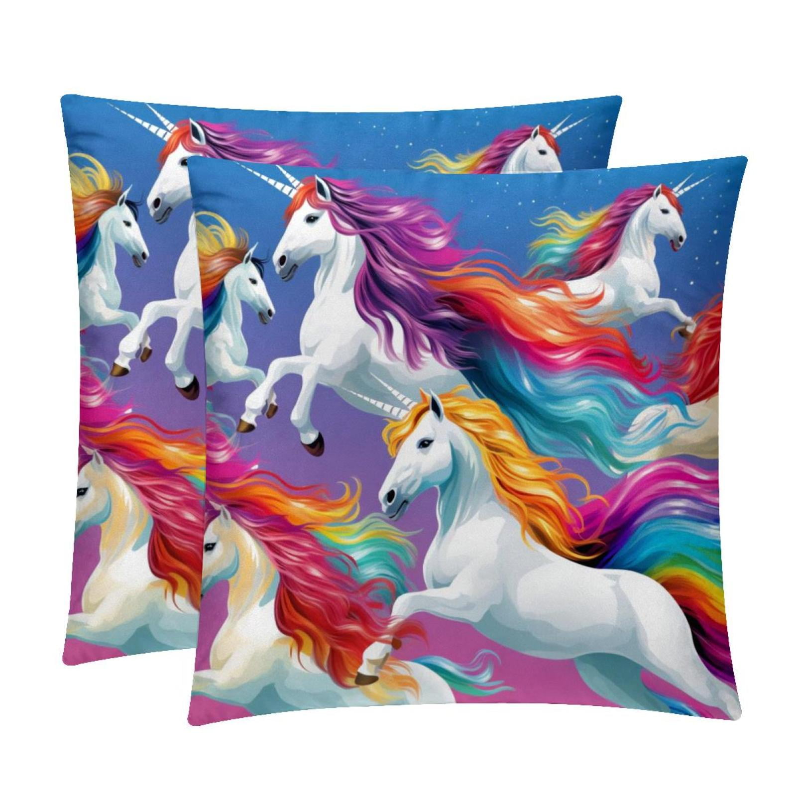 Robot Unicorn Attack Throw Pillow Covers Set of 2 with Unique Patterns ...