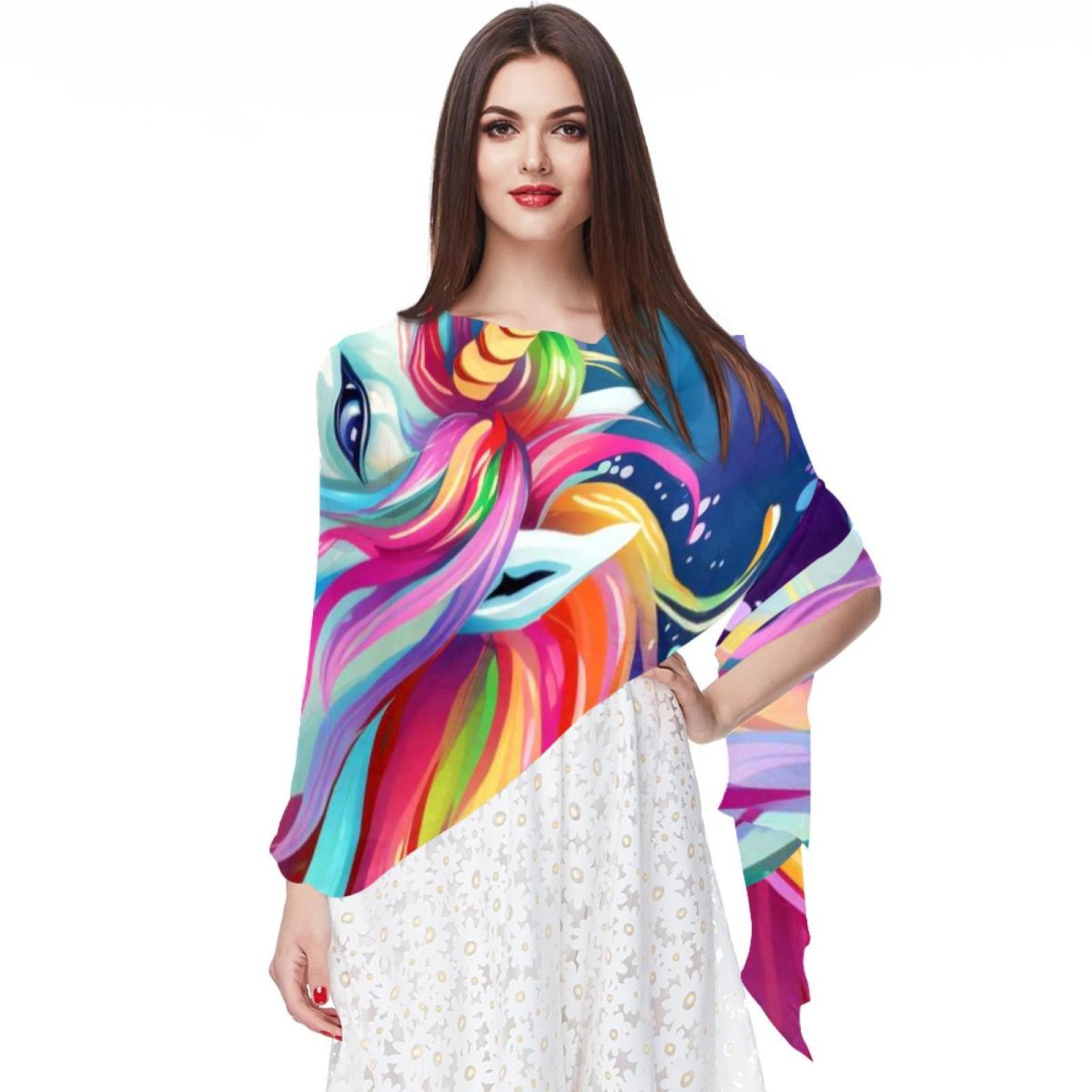 Robot Unicorn Attack Translucent Chiffon Yarn Silk Scarf - Light ...