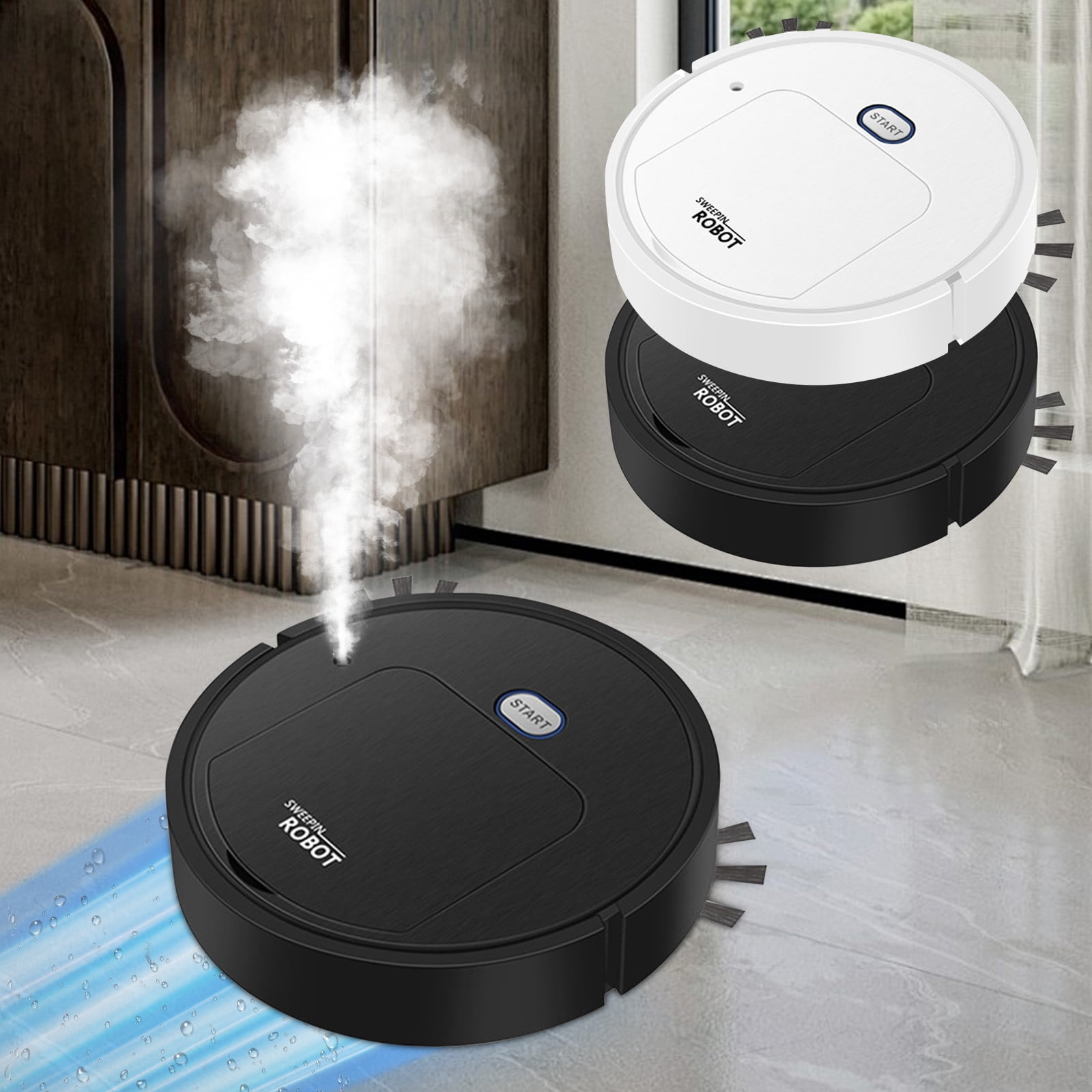 Robot Vacuum Cleaner, Strong Suction, Slim Design, Low Noise, Carpet ...