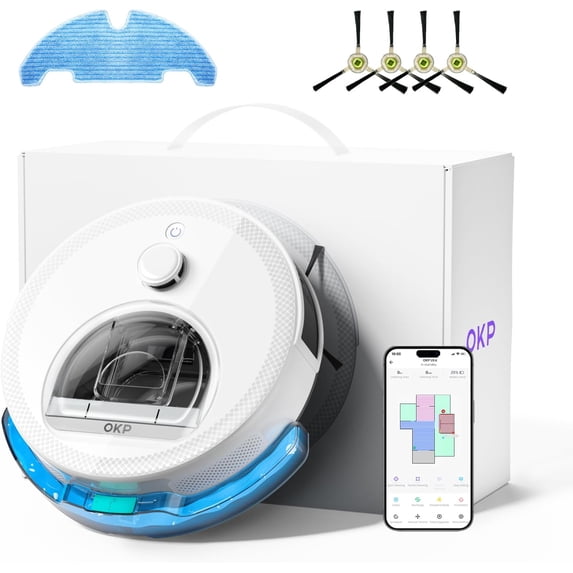 Robot Vacuum L6 Aqua,LiDAR Navigation, 3.7 inch Super Thin, 6000Pa ...