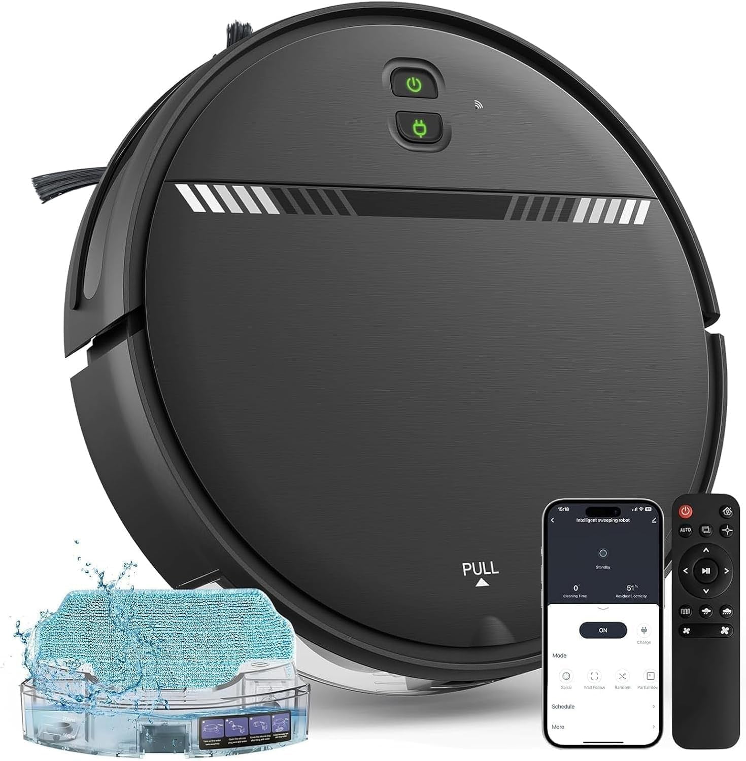 Robot Vacuum and Mop Combo, Vaccum 2 in 1 with WiFi/App/Voice, Schedule ...