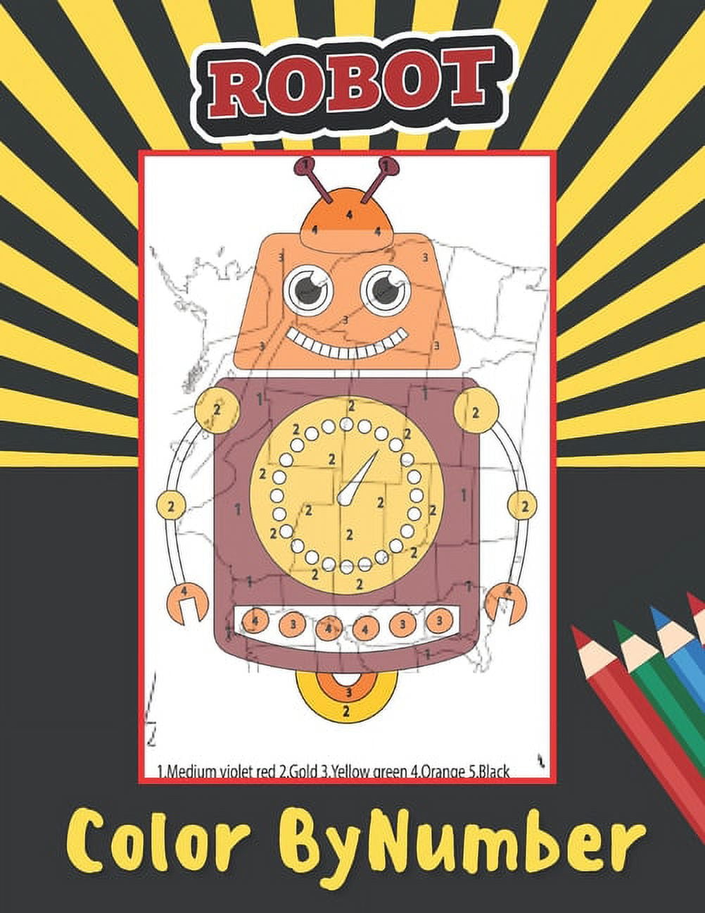 Robot color by number: An kids Coloring Book with Fun, Easy, and ...